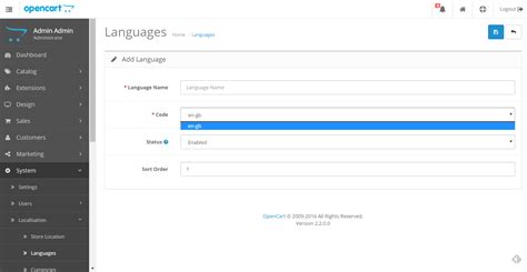 Opencart2 X Can Not Add New Languages In OpenCart 2 2 0 0 The Code Dropdown Only Has En Gb