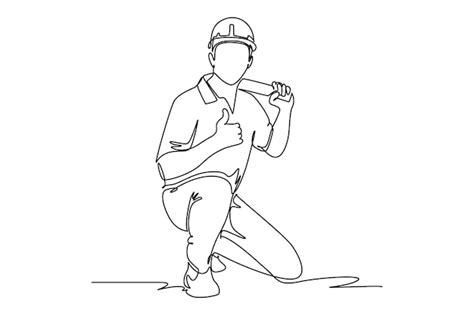 Premium Vector Continuous One Line Drawing Happy Work Concept Doodle