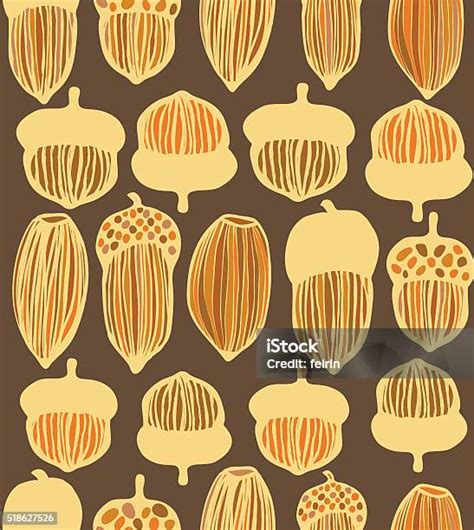 Vector Seamless Dark Acorn Background Stock Illustration Download