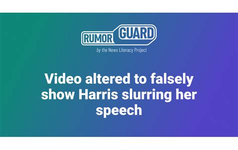 Video Altered To Falsely Show Harris Slurring Her Speech