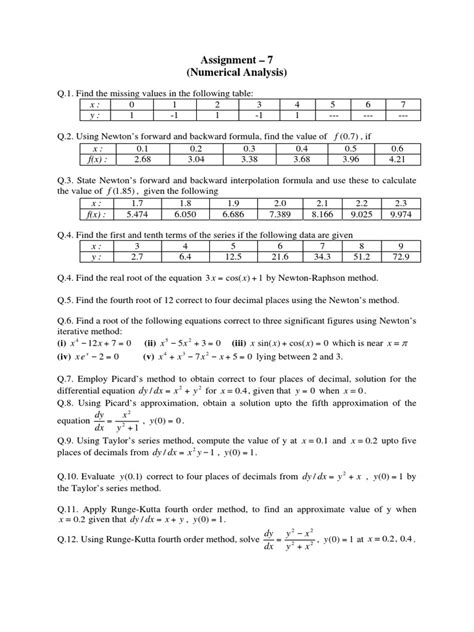 numerical analysis assignment pdf numerical analysis significant