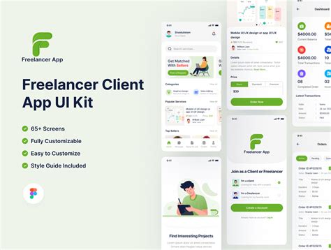 freelancer marketplace app ui kit android and ios ui kit app ui ios ui