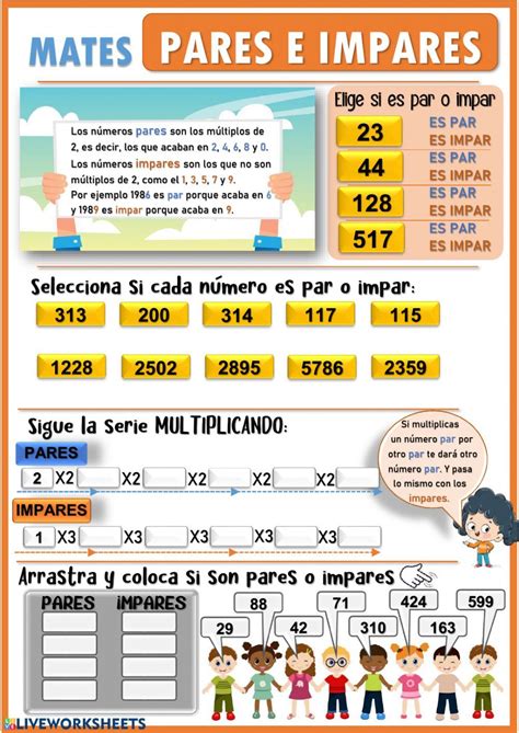 Números Pares E Impares Ficha Interactiva Numeros Pares E Impares