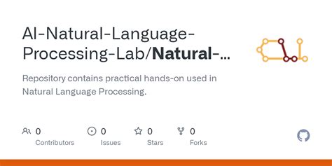Github Ai Natural Language Processing Lab Natural Language Processing Repository Contains