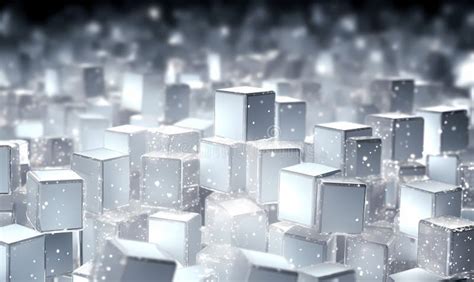 A Group Of White Cubes Random Shifted White Cube Boxes Block Background Stock Illustration