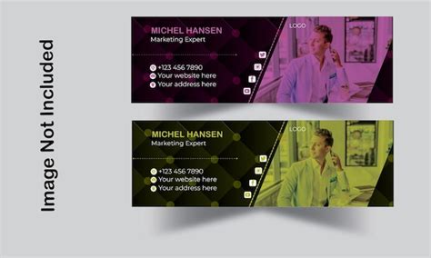 Premium Vector Business Email Signature Design With Pattern