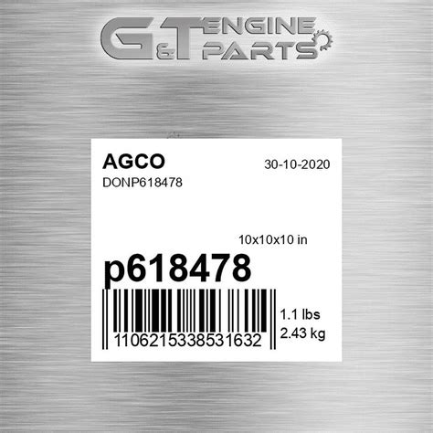 P618478 Donp618478 Fits Agco New Oem