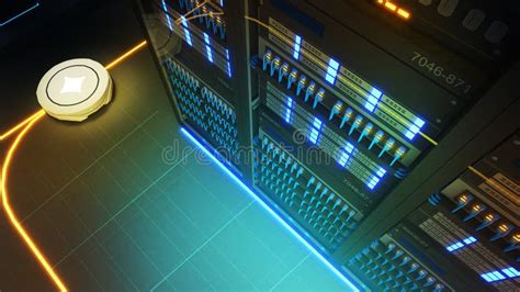 Data Center And Data Connectivity Technologyshot Of Data Center With Multiple Rows Of Fully