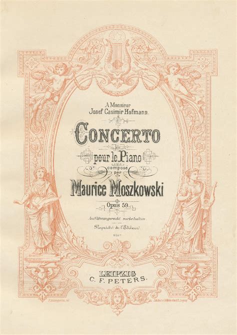 Piano Concerto Op59 Moszkowski Moritz Imslp