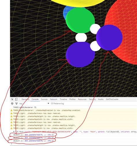 Getting 2d Position Of 3d Object Rthreejs