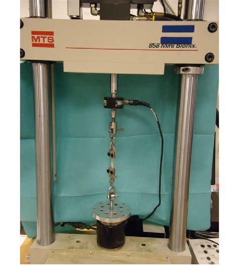 Specimen Placed Into The Tensile Loading Wxation Of The Servohydraulic Download Scientific