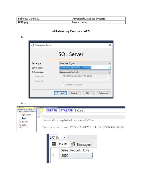 06 Laboratory Exercise 1 Arg Database Administration Pabiona