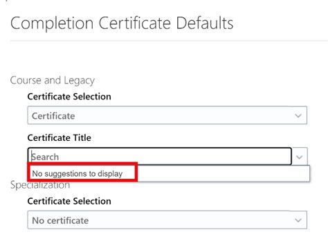 Learning Certificates Of Completion Are Not Available When Setting Catalog Defaults — Cloud