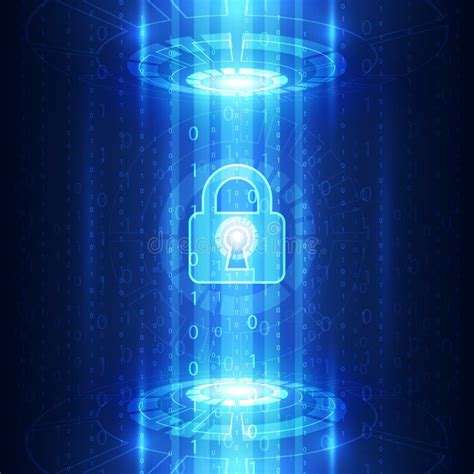 Abstract Technology Security On Global Network Background Vector