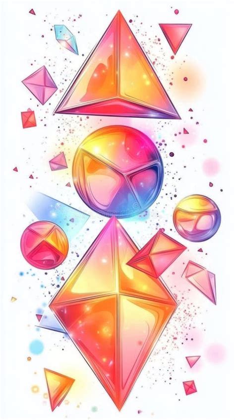 A Vibrant Composition Of Colorful Geometric Shapes And Spheres Creating A Dynamic Visual Effect