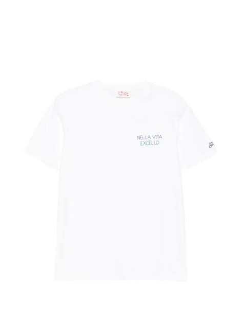 Mc2 Saint Barth Embroidered Logo T Shirt White Farfetch
