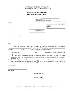 PROJECT CONTRACT Doc Template PdfFiller
