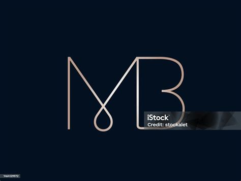 Mb 모노그램 로고 대문자 장식 라인 문자 M 문자 B 서명 아이콘입니다 럭셔리 스타일의 추상 알파벳 이니셜 로고에 대한 스톡