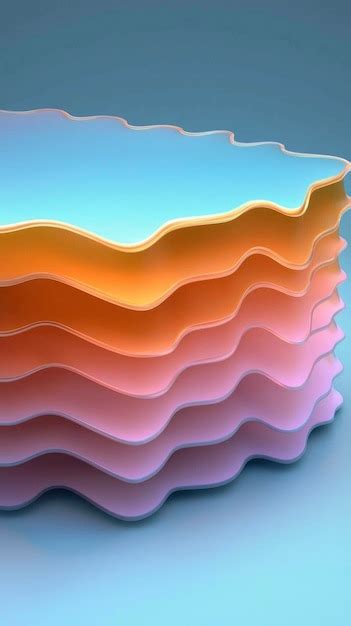 Abstract Wavy Layers In Pastel Colors Premium Ai Generated Image