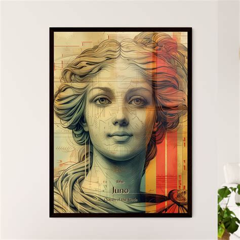Hera Juno Queen Of The Gods A Poster Of A Woman S Face With A Pattern By Hebstreit