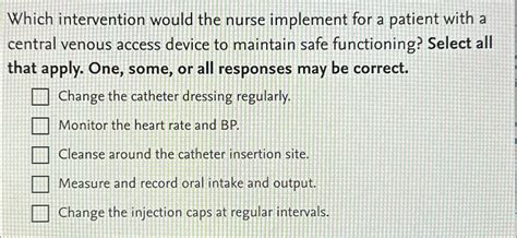 Solved Which intervention would the nurse implement for a | Chegg.com