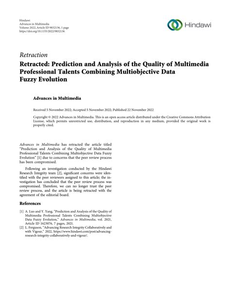 Pdf Retracted Prediction And Analysis Of The Quality Of Multimedia
