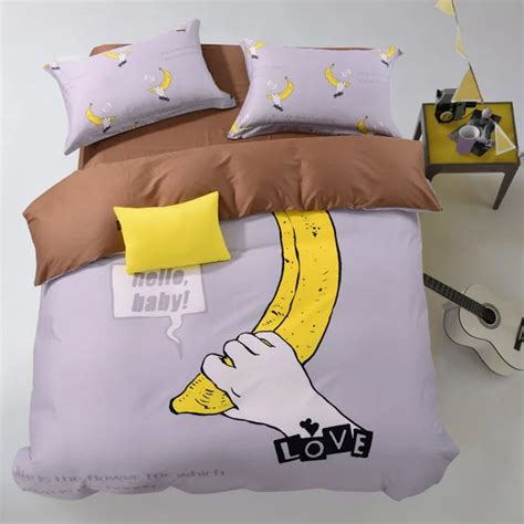 Bedding Sets Home Textile Personality Banana Print Lover S Sexy Bedding Set Cotton Bedding Bed