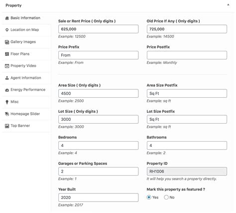 Add New Property RealHomes Documentation
