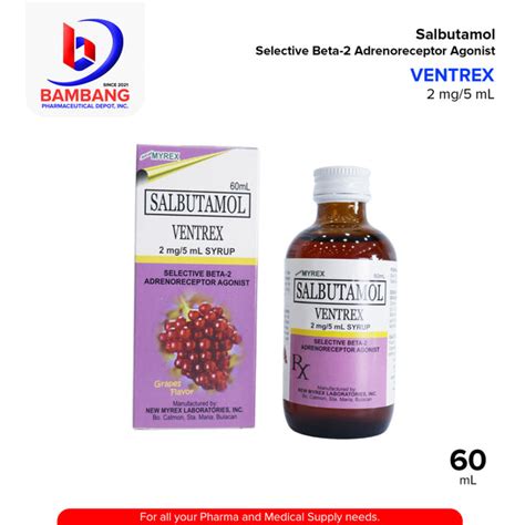 Ventrex Salbutamol Selective Beta 2 Adrenoreceptor Agonist 2 Mg 5 Ml