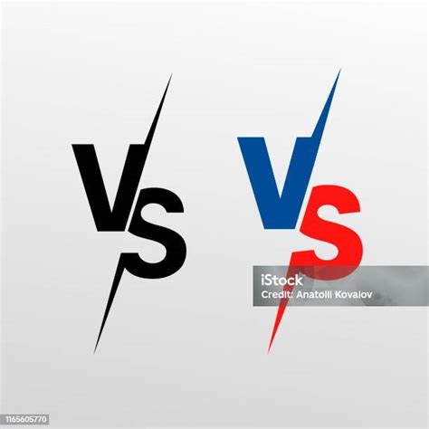 대 로고 세트입니다 스포츠 전투 경쟁 싸움 게임 경기에 대한 Vs 문자 플랫 디자인 흑백 및 컬러 풀 한 요소 벡터 그림입니다 흰색 배경에 격리 0명에 대한 스톡 벡터 아트