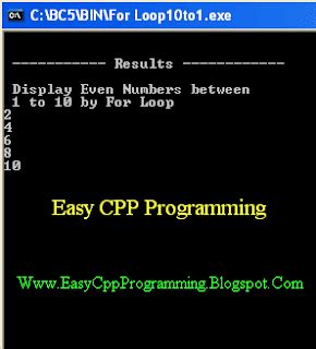 Program For Loop Display Even 1 To 10 C Tutorial With Basic Programs For Beginners