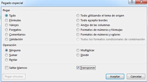 pasar de filas a columnas en excel transponer excel y vba