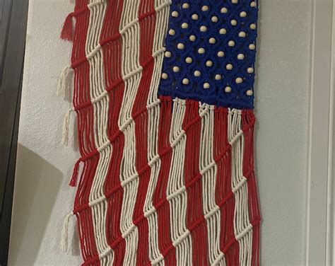 Macrame American Flag Etsy