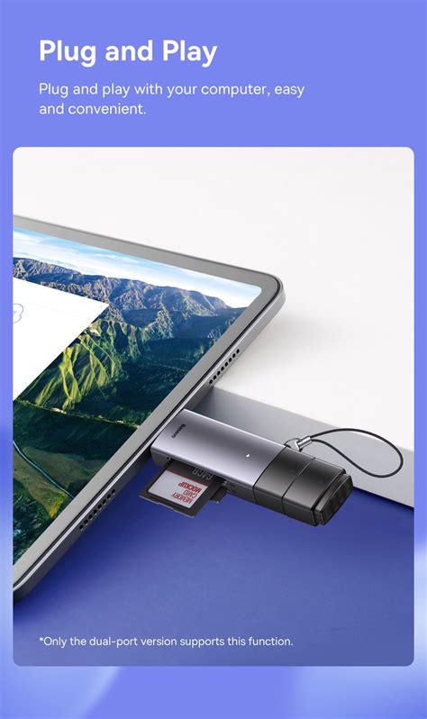 Baseus Online Baseus Card Reader Dual Output USB A Type C To SD TF Card Reader