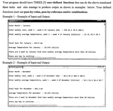Solved Your Program Should Have Three 3 User Defined