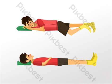 소년 잠자는 포즈 만화 그림 일러스트 Png Psd 무료 다운로드 Pikbest