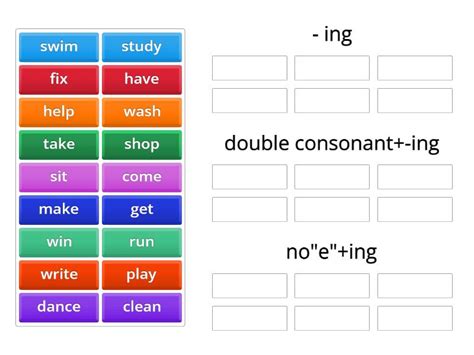 present continuous group sort