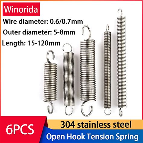 6pcs Wire Diameter 0 6mm 0 7mm 304 Stainless Steel Open Hook Tension