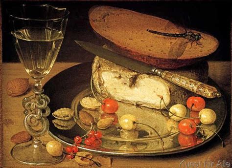 Georg Flegel Stilleben Mit Käse Und Kirschen Kunstdruck Leinwandbild Still Life Dutch