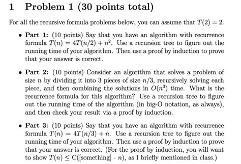 Solved 1 Problem 1 30 Points Total For All The Recursive