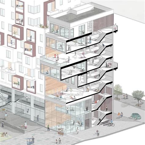 Isometric Section Presentation 건축 디자인 건축 패널 건축 모델