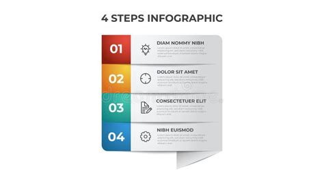 List Of Steps Row Layout Diagram With Number Sequence Infographic Element Template Stock