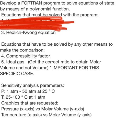 Solved Develop A Fortran Program To Solve Equations Of State