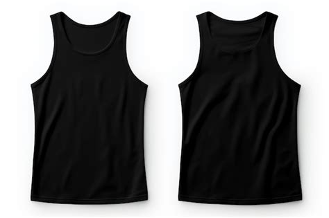 Premium Photo Elegant Black Tank Top In Front And Back View On A