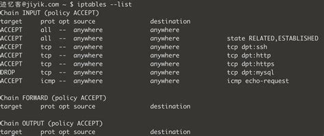 linux 防火墙教程：iptables 表 table 、链 chain 、规则 rule 基础 迹忆客
