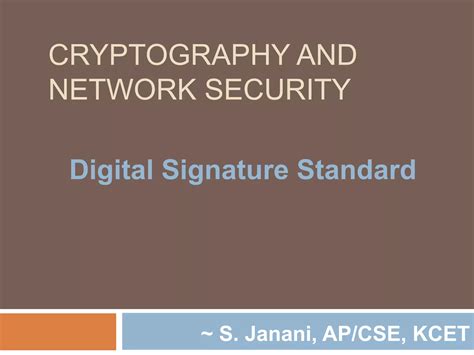 Digital Signature Standard Ppt