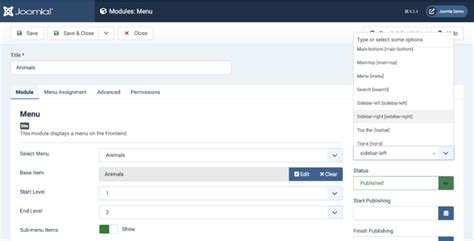 Menu Positions Joomla Documentation