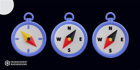 Premium Psd 3d Compass Navigation Icon Set