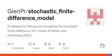 Github Glenprstochasticfinite Differencemodel R Software For