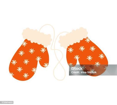 장식과 밧줄이 달린 빨간 크리스마스 장갑 전통적인 겨울 옷 추운 계절을 위한 니트 장갑 12월에 대한 스톡 벡터 아트 및 기타 이미지 12월 겨울 계절 Istock
